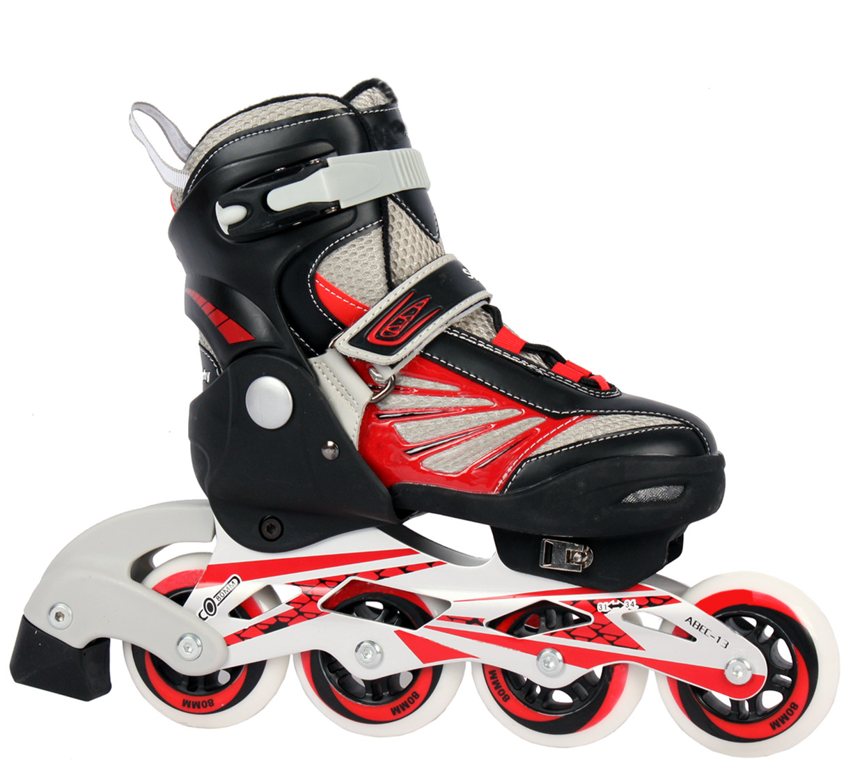 verstellbare Kinder Inliner Inlineskates 31 32 33 34 ABEC 13 rot grün ...