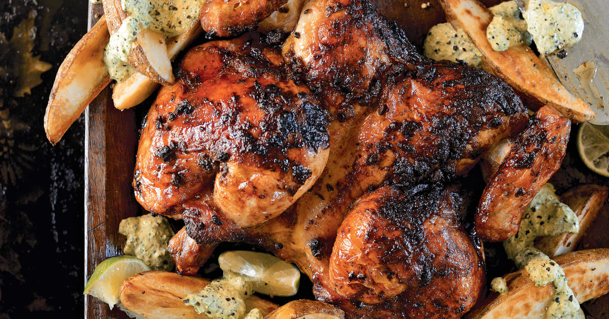 Poulet grillé à la péruvienne, salsa verde crémeuse | Zeste