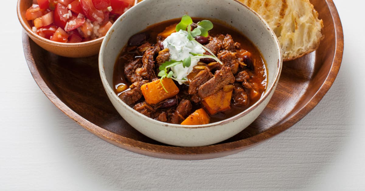 Chili au boeuf et à la courge - Glouton
