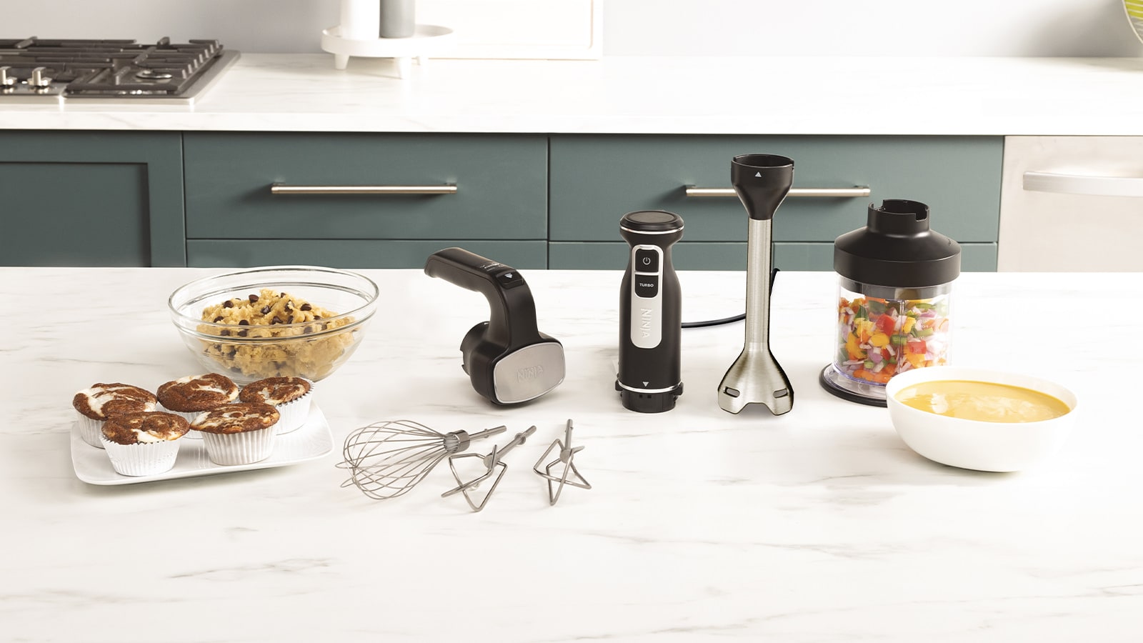 Ninja Foodi Hand Blender, Mixer & Chopper CI100UK | Electric Whisk ...