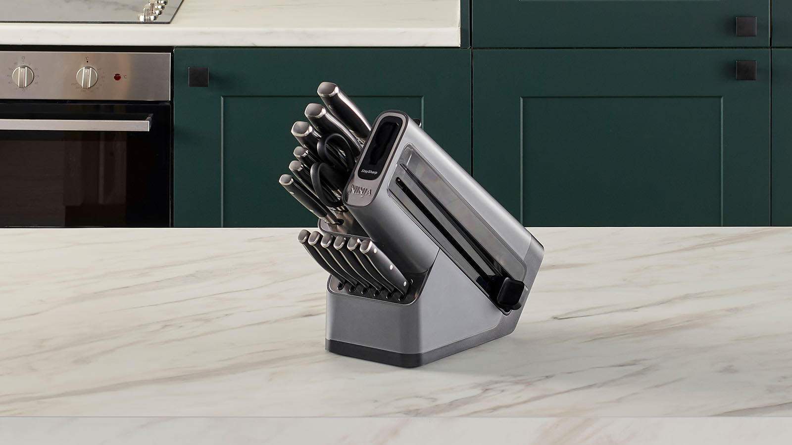 Ninja Foodi StaySharp Knife Block with Integrated Sharpener