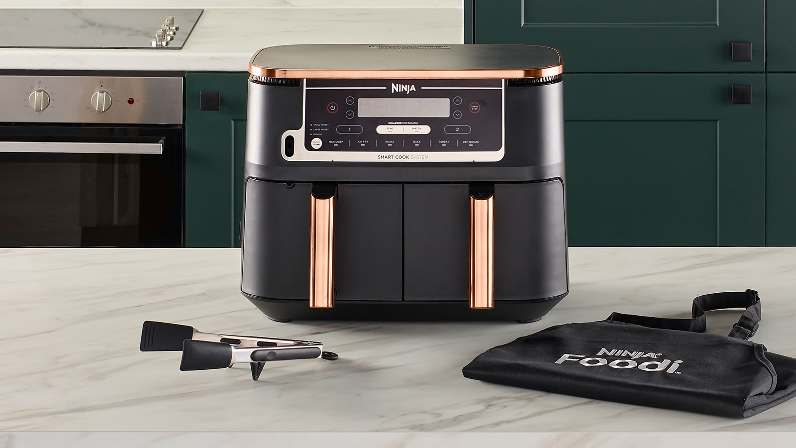 Ninja Black & Copper MAX Dual Zone Air Fryer with Probe AF451UKDBCP