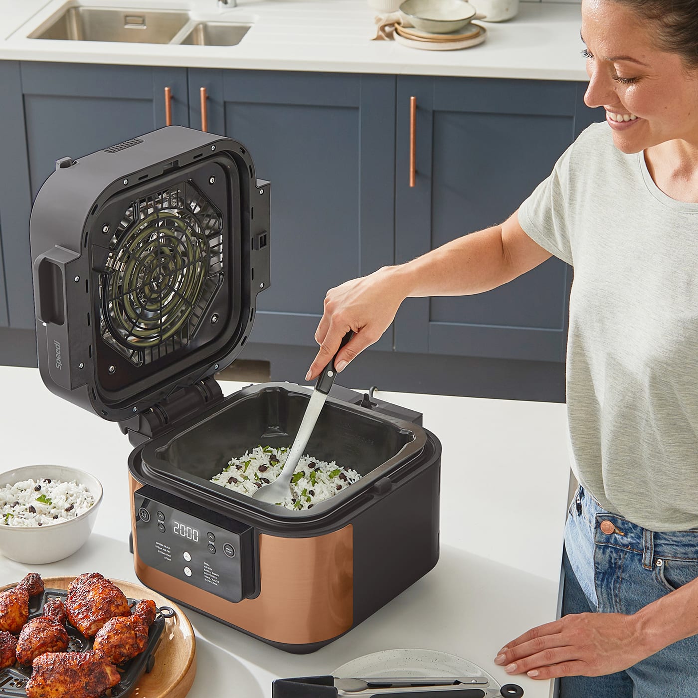 Ninja Deluxe Black & Copper Speedi 10-in-1 Rapid Cooker & Air Fryer