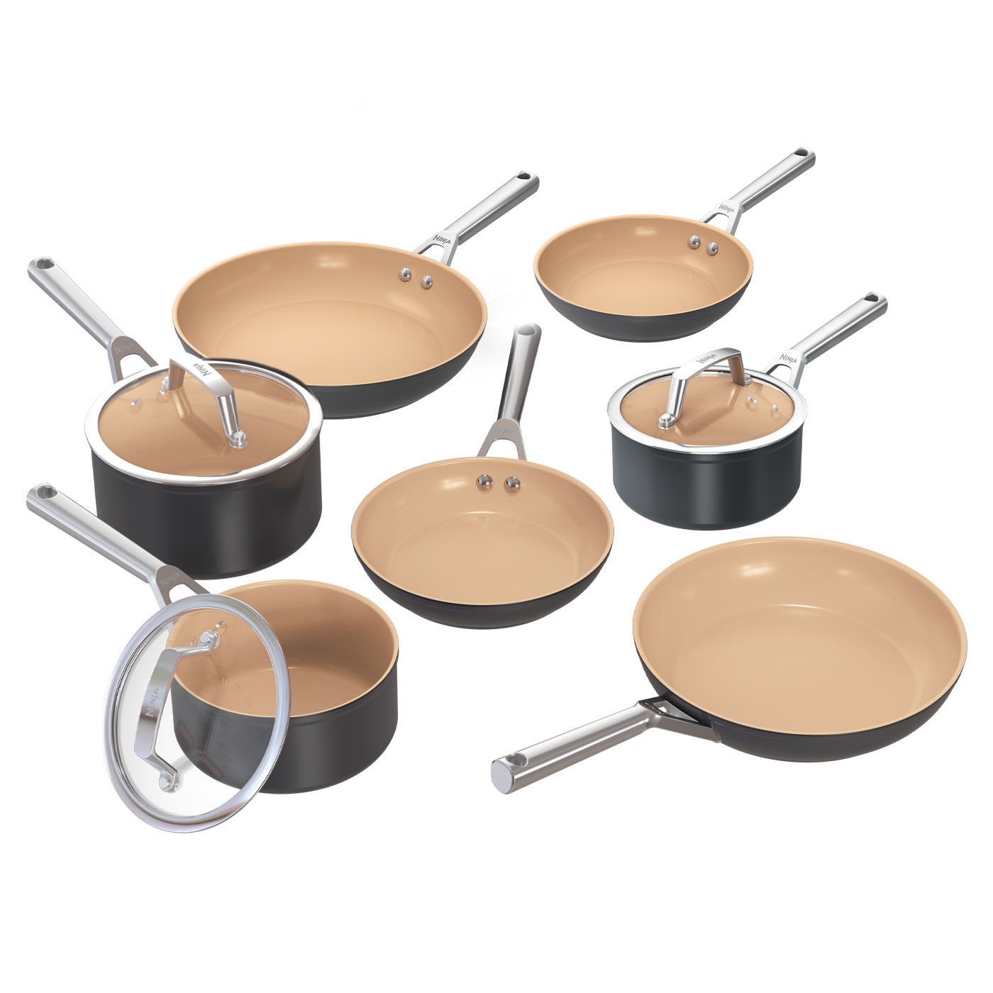 Exclusive Ninja Extended Life Ceramic Cookware Bundle - 7 Piece Set ...