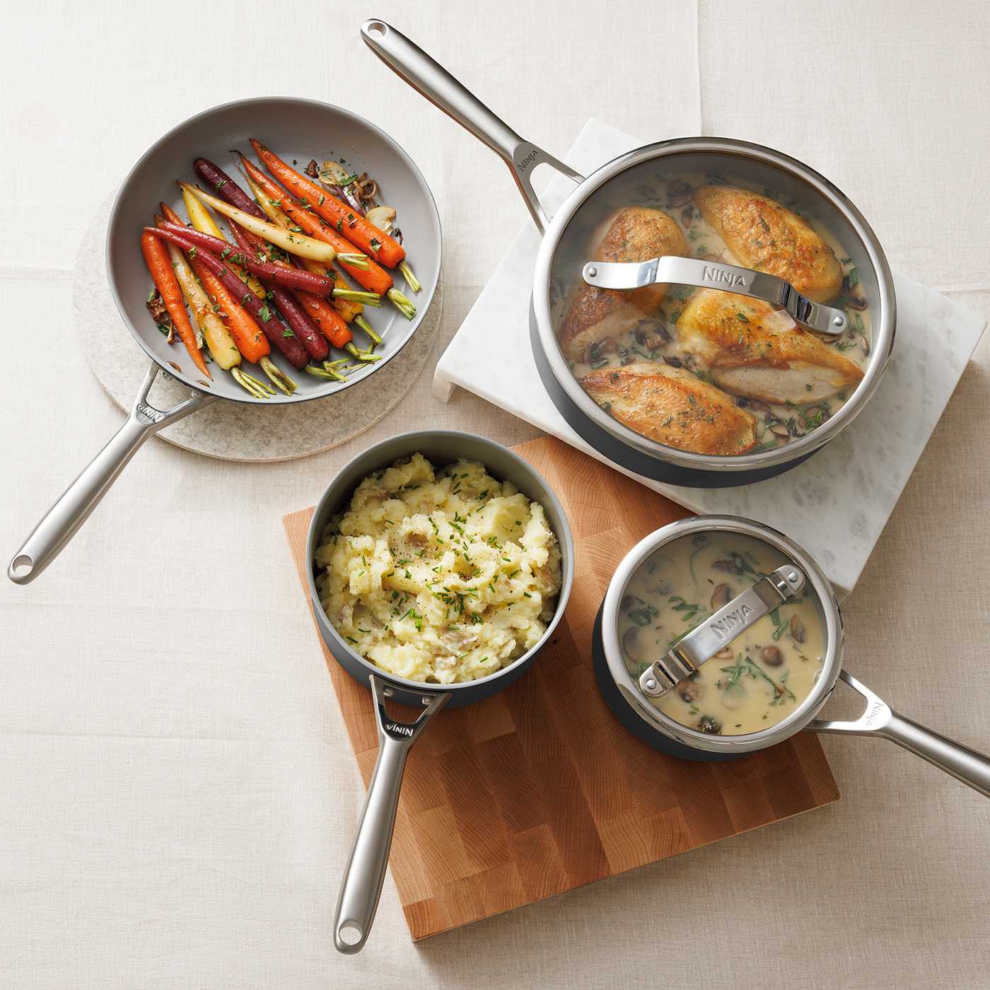 Ninja ZEROSTICK Ceramic Pro 5-Piece Pan Set – Black - Ninja Cookware