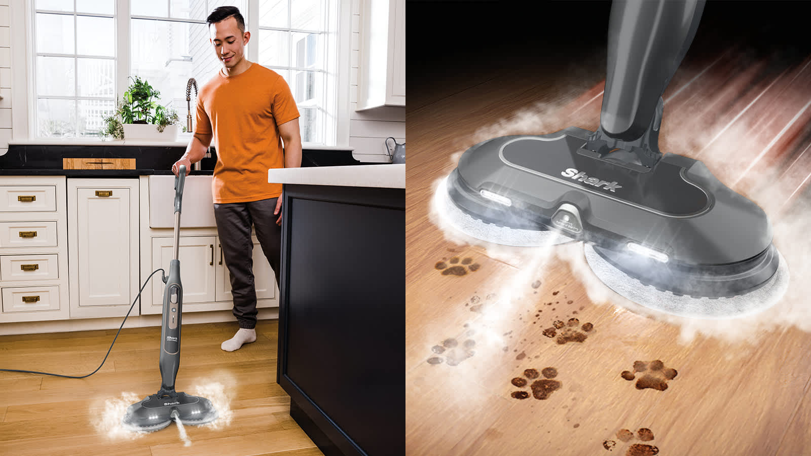 Shark Deluxe Black Steam & Scrub Automatic Steam Mop with Steam Blaster ...