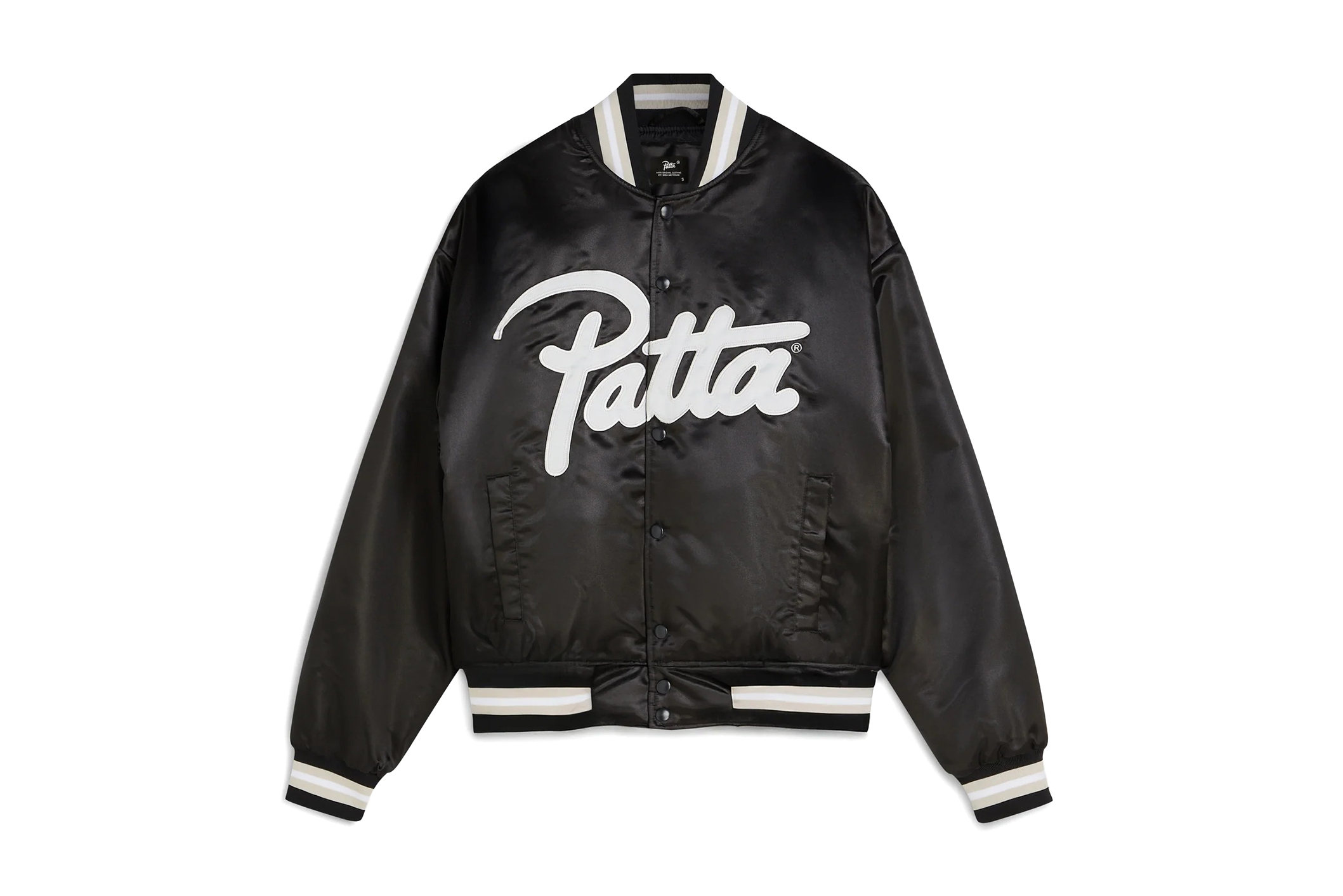Patta Script Logo Satin Varsity Jacket | Shelflife