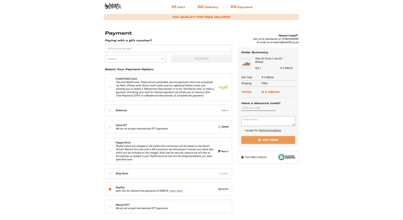 Payflex Now at | Shelflife