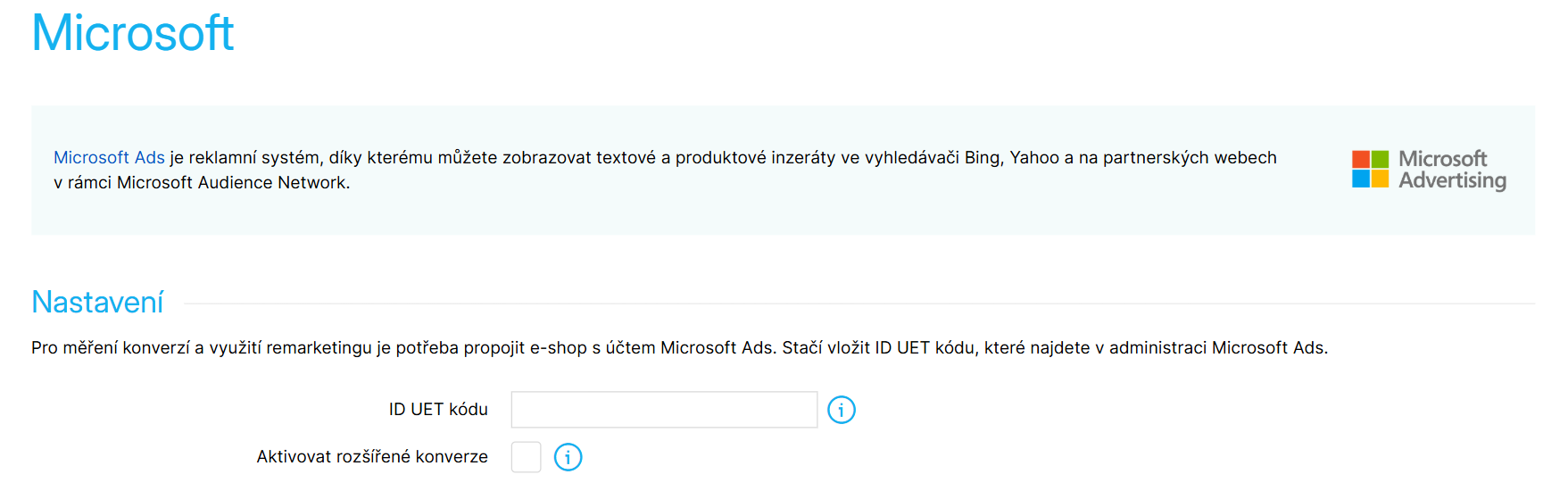 Microsoft Ads - Shoptet Podpora