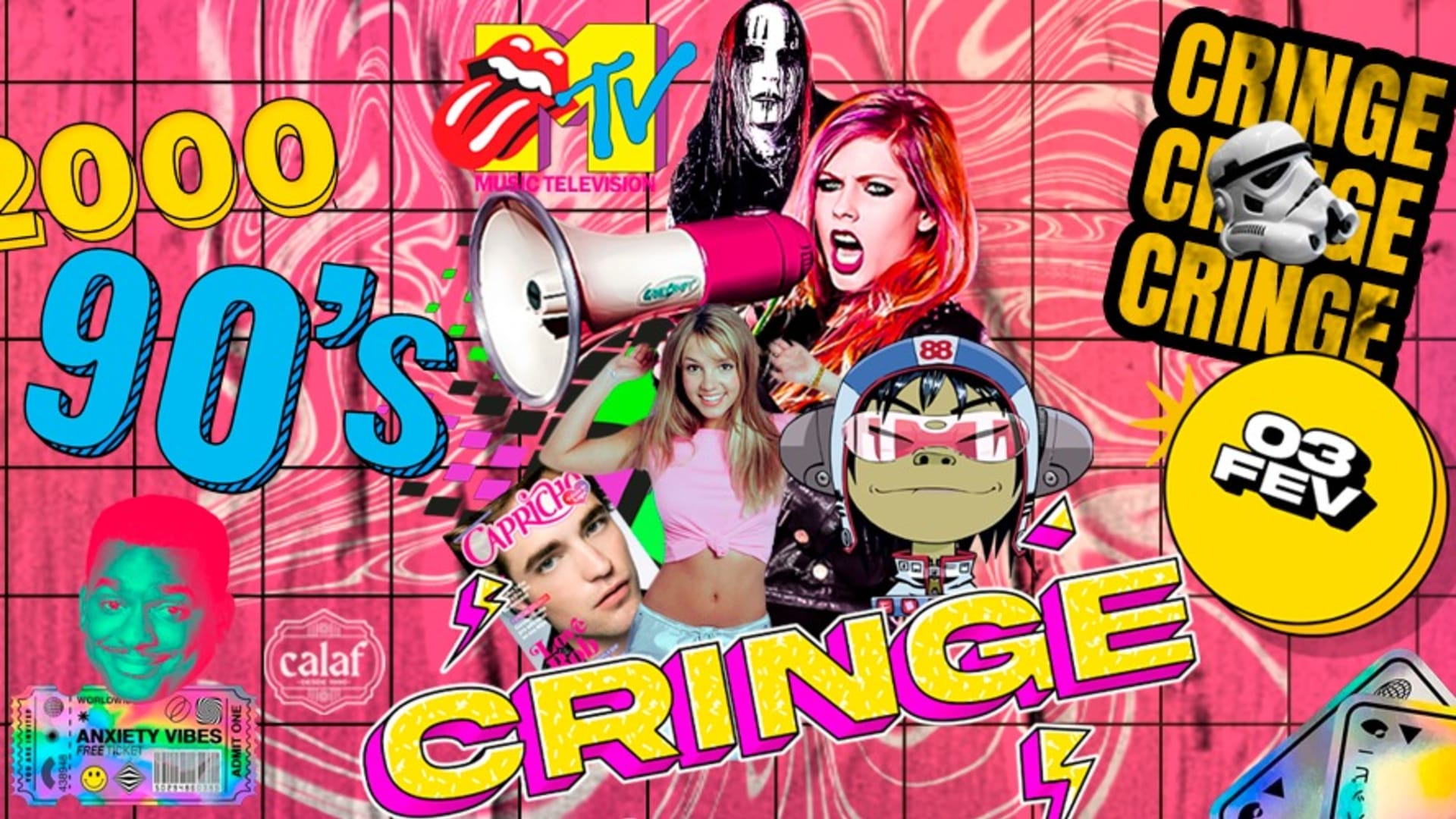 🎫 Cringe / Anos 90 e 00s Hits | Ingressos Shotgun