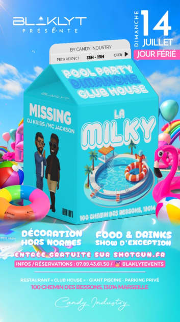 LA MILKY🥛POOL PARTY, Marseille · Shotgun Tickets