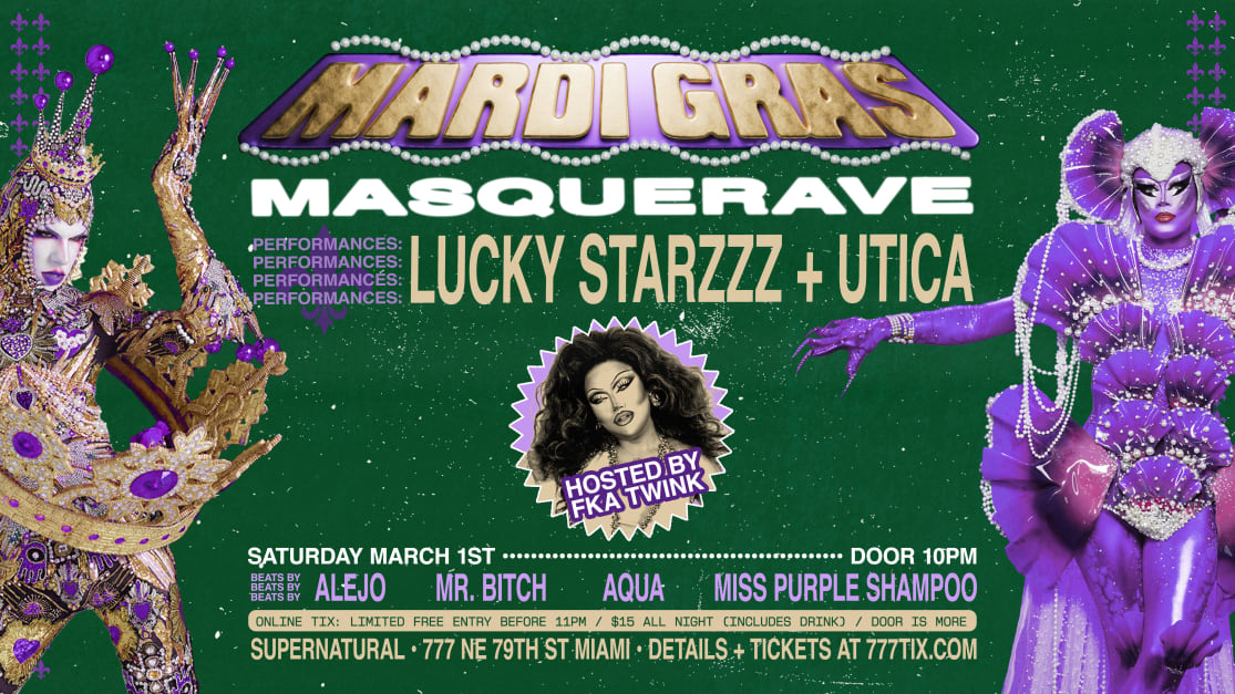 Mardi Gras Masquerave Ft. Utica + Lucky Starzzz, Miami · Shotgun Tickets