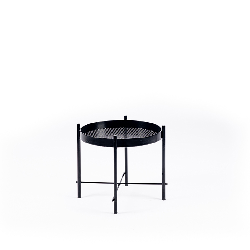 Spica - Table d'appoint ronde en métal noir