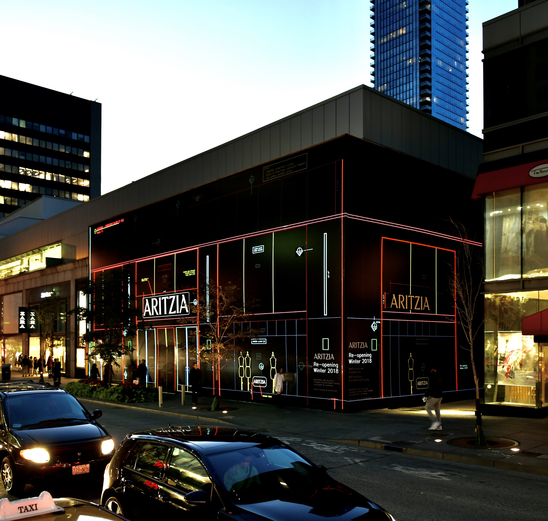 Signarama Toronto Makes Illuminated Vinyl Banners For Aritzia In Toronto
