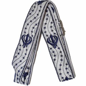 Adjustable Decorative Khanda Gatra - Blue & Gold - SikhiStore