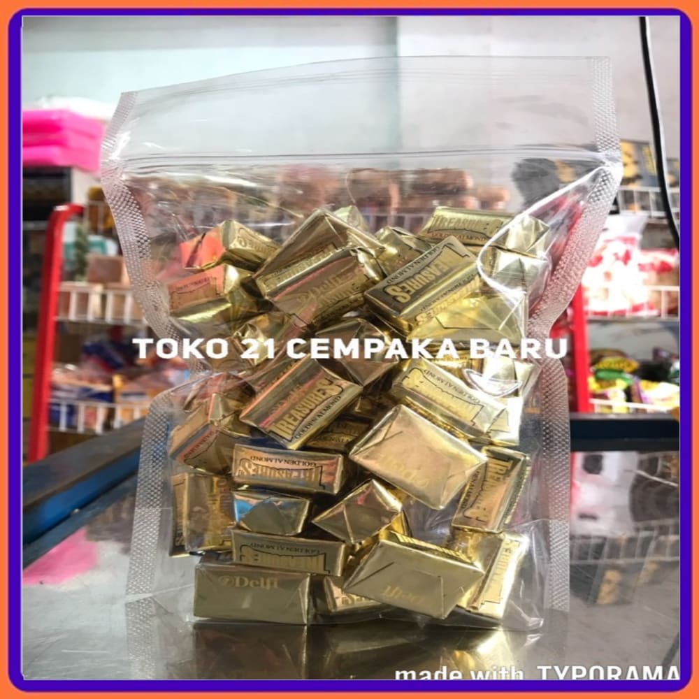 Promo Delfi Treasures Golden Almond 1Kg Coklat Cokelat Treasure Kiloan ...