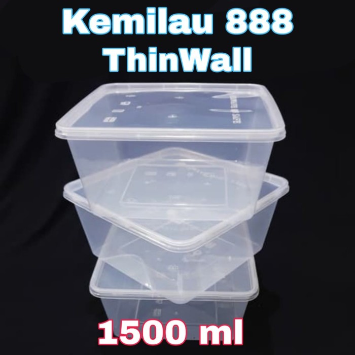 Jual Thinwall 1500 Ml 25 Pcs Kotak Plastik Kotak Bening Kode 009