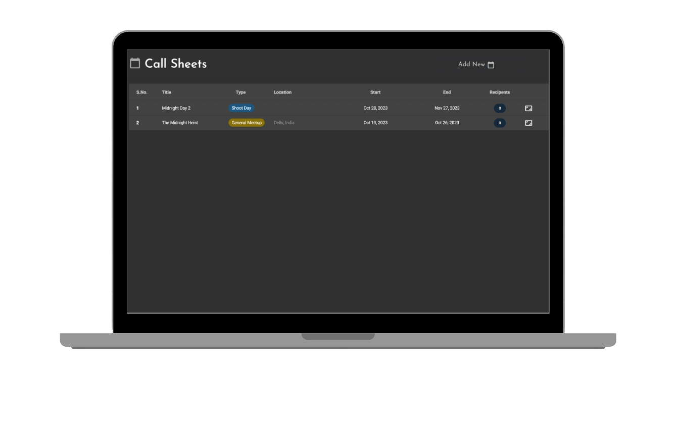 Studiovity Call Sheet Builder | Streamline Film Production