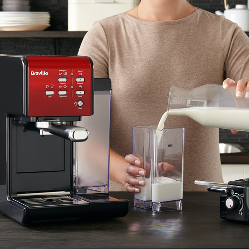 Espressor Manual cu Lapte Prima Latte II Red Breville, spumare lapte ...