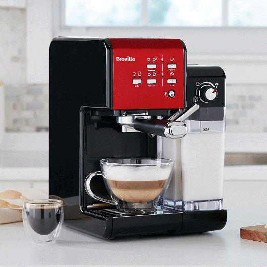 Espressor Manual cu Lapte Prima Latte II Red Breville, spumare lapte ...