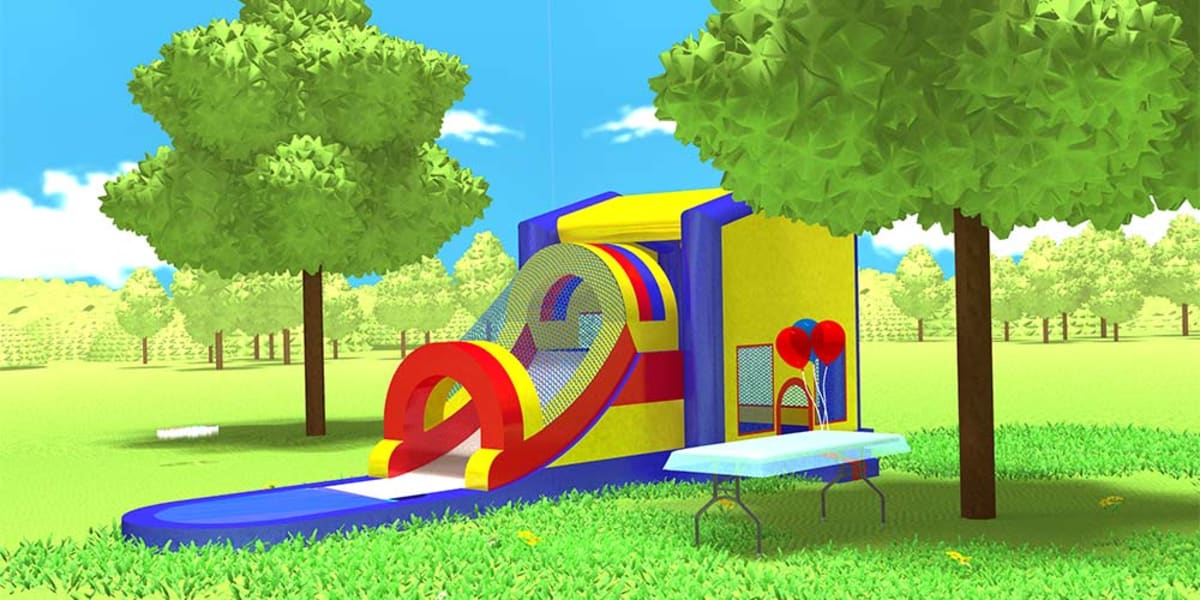 USA Winnie the Pooh 3in1 Obstacle w/ Wet or Dry Slide Rentals Sky High ...