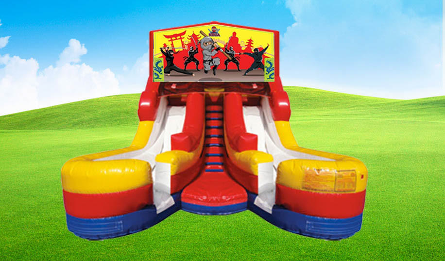 16ft Ninja Karate Double Slide Rentals USA | Sky High Party Rentals