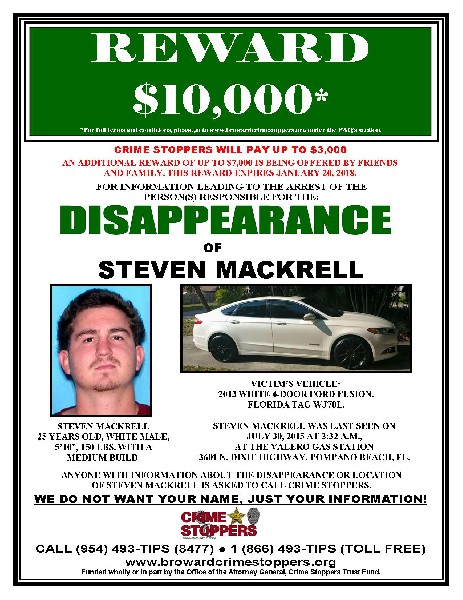 Disappearance of Steven Mackrell | Broward Crime Stoppers