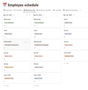 Employee schedule Template | Prototion | Buy Notion Template