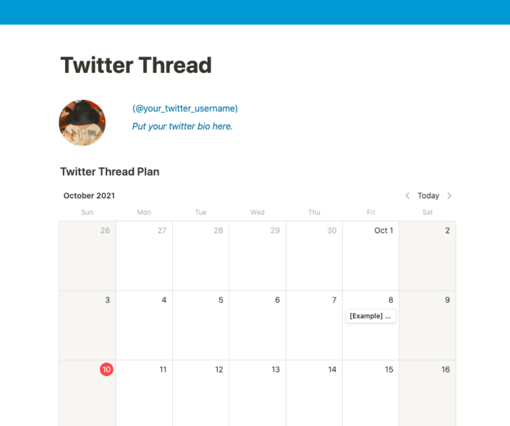 Twitter Thread | Notion Template | Prototion