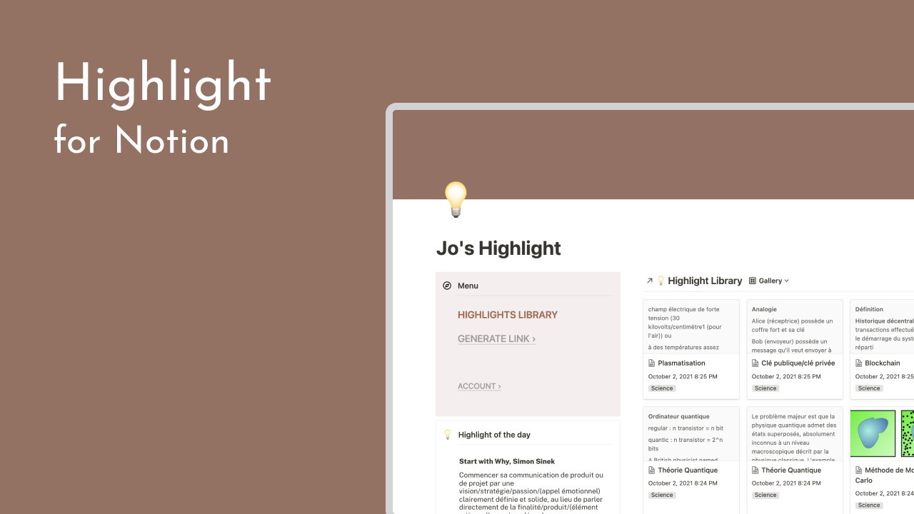 Highlight | Prototion | Buy Notion Template