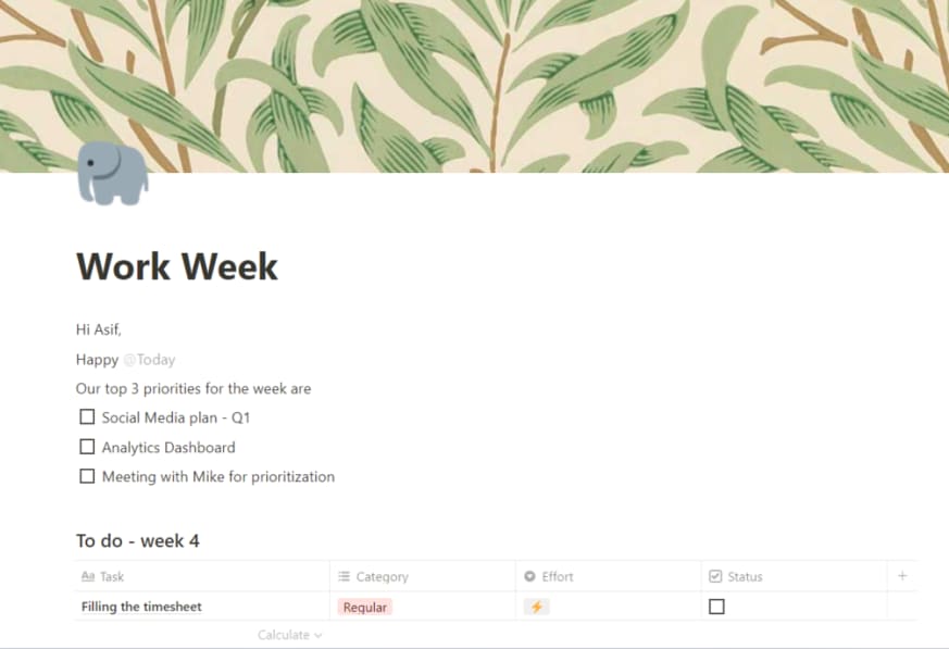 Work Week - To do Lists for work