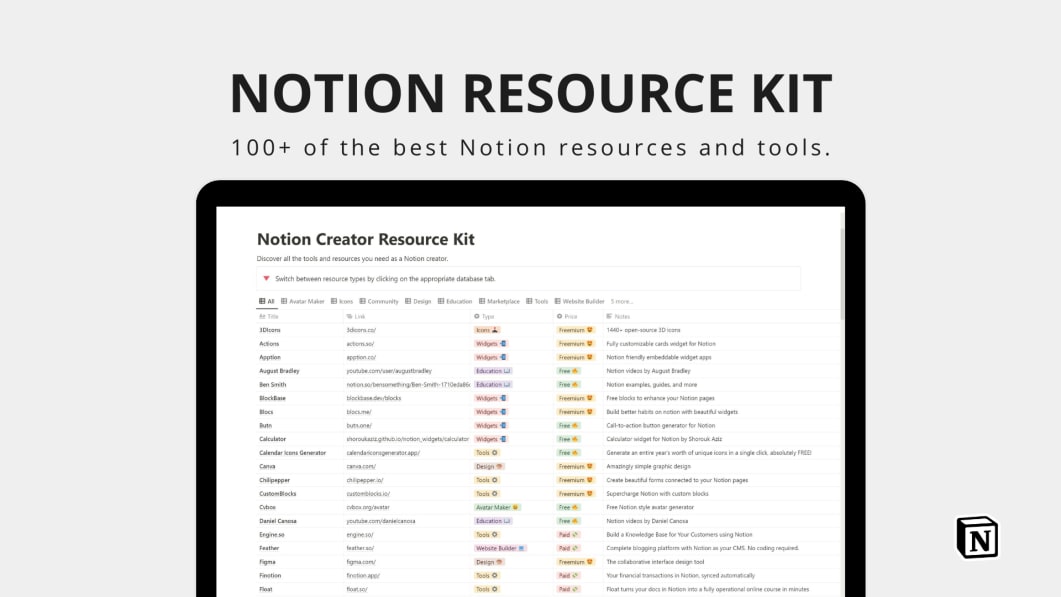 Notion Creator Resource Kit | Prototion