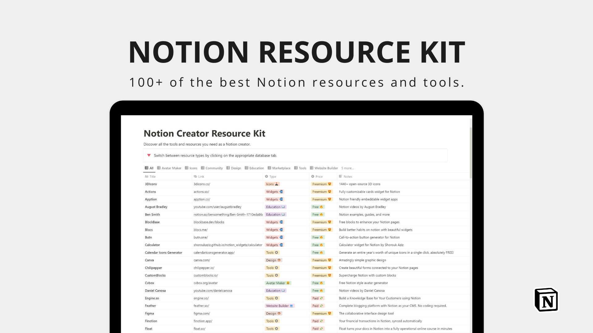 Notion Creator Resource Kit | Prototion