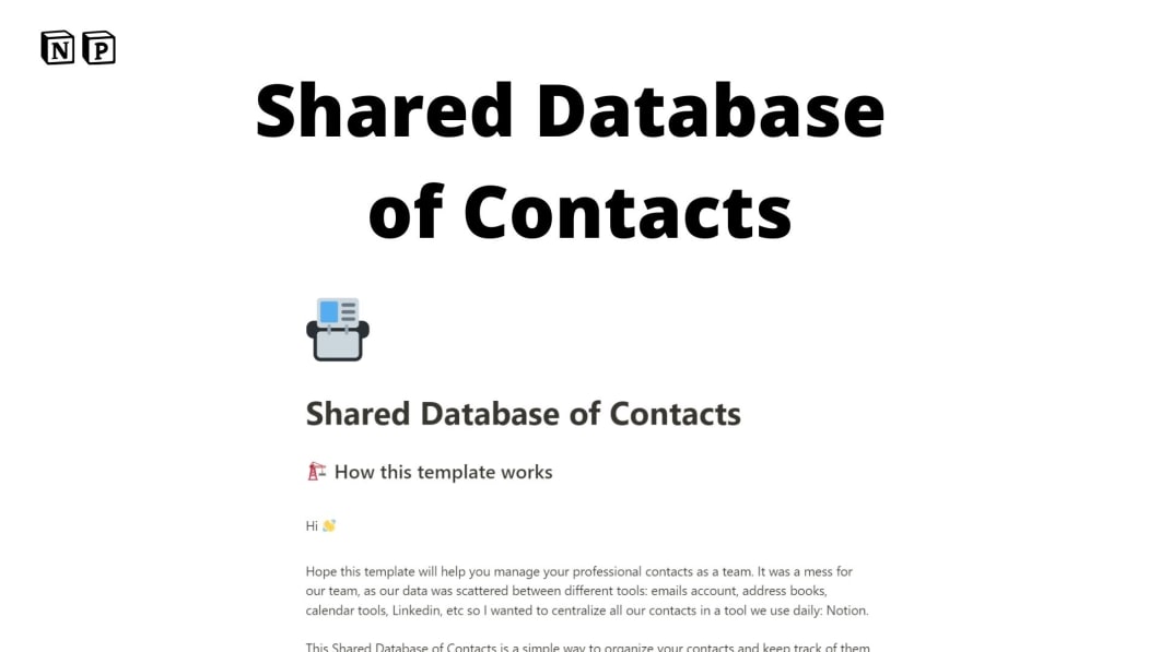 Database of Contacts | Prototion | Get Notion Template