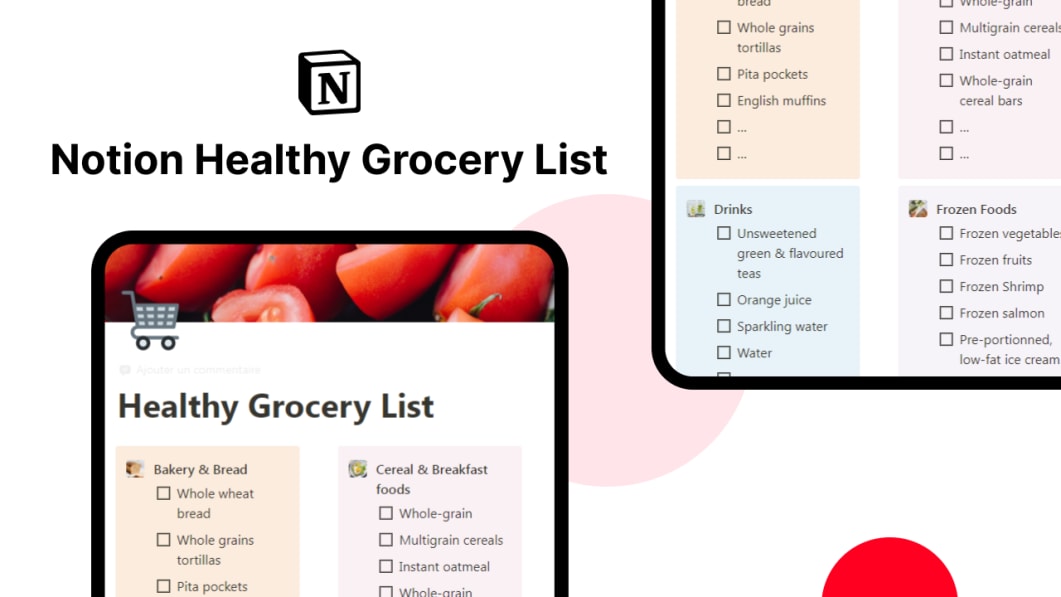 Notion Healthy Grocery List | Prototion | Notion Template