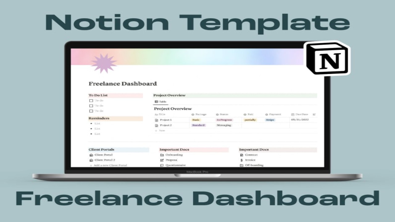 Notion Template Freelance Dashboard | Prototion
