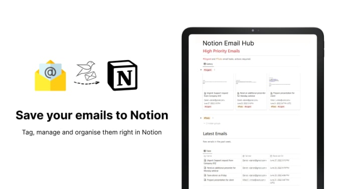 Email Hub | Prootion | Buy Notion template