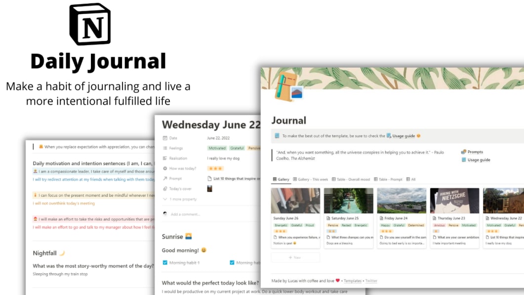 Notion Daily Journal | Prototion | Buy Notion Template