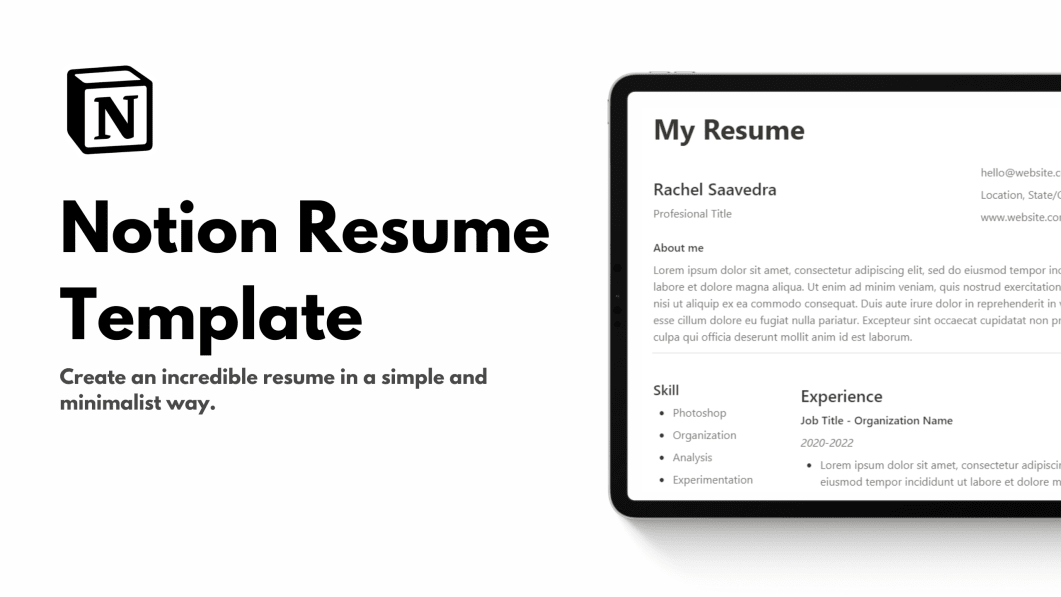 Resume a Notion Template | Prototion | Get Notion Template