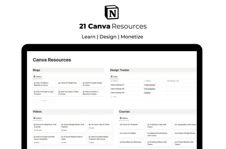 Canva Resources Notion Template | Prototion
