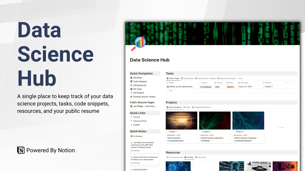 Data Science Hub | Prototion | Buy Notion Template