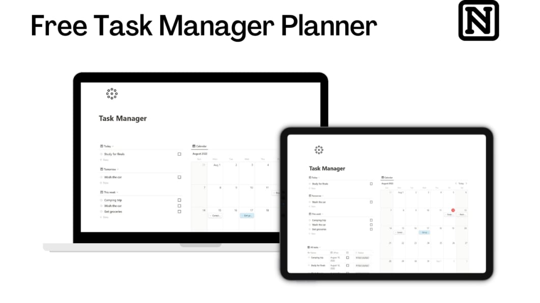 Free Task Manager For Productivity | Notion template