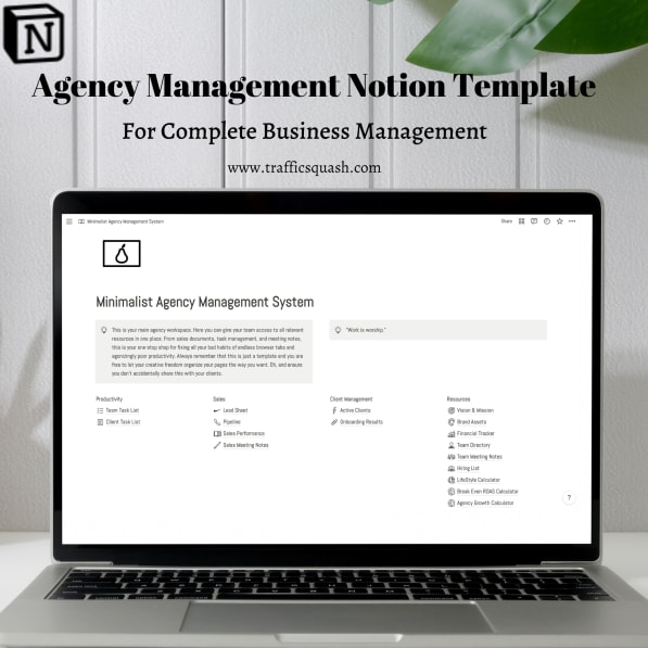 Minimalist Agency Management System | Buy Notion Template
