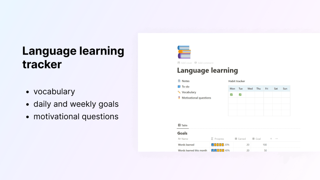 Language Learning Tracker Prototion Buy Notion Template language-learning-tracker-prototion-buy-notion-template