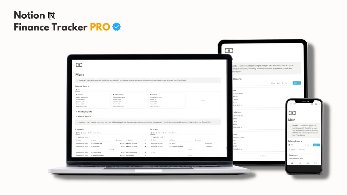 Notion - Finance Tracker PRO | Prototion | Notion template Notion - Finance Tracker PRO | Prototion | Notion template