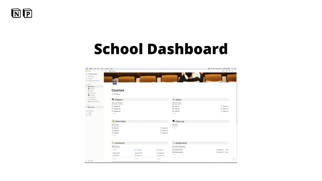 School Dashboard | Prototion | Buy Notion Template School Dashboard | Prototion | Buy Notion Template