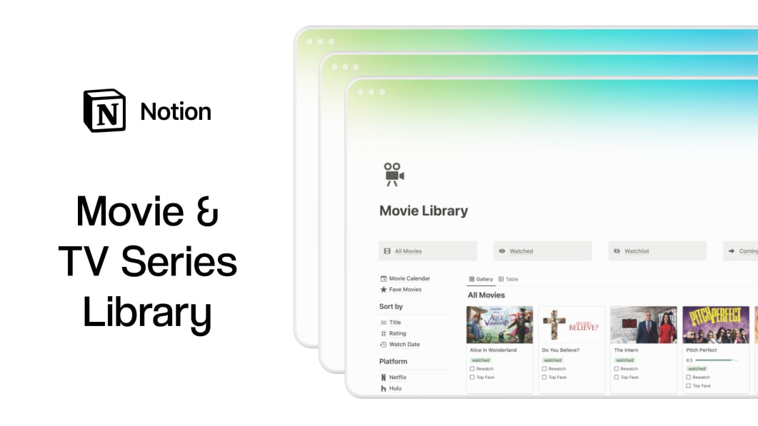Movie & TV Series Library | Prototion | Get Notion Template