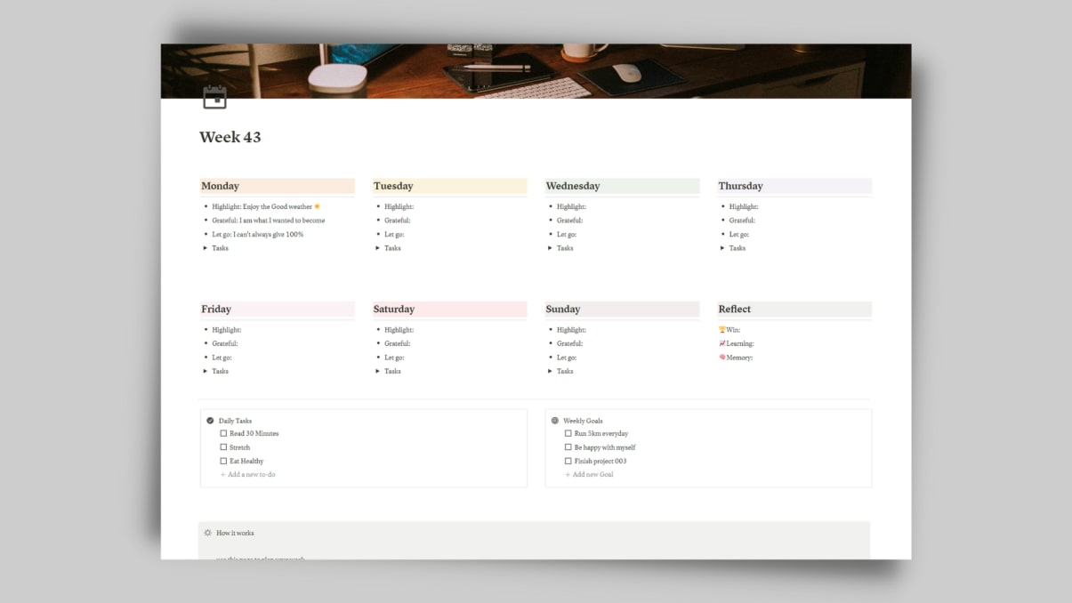 Weekly Planner | Prototion | Get Notion Template Weekly Planner | Prototion | Get Notion Template