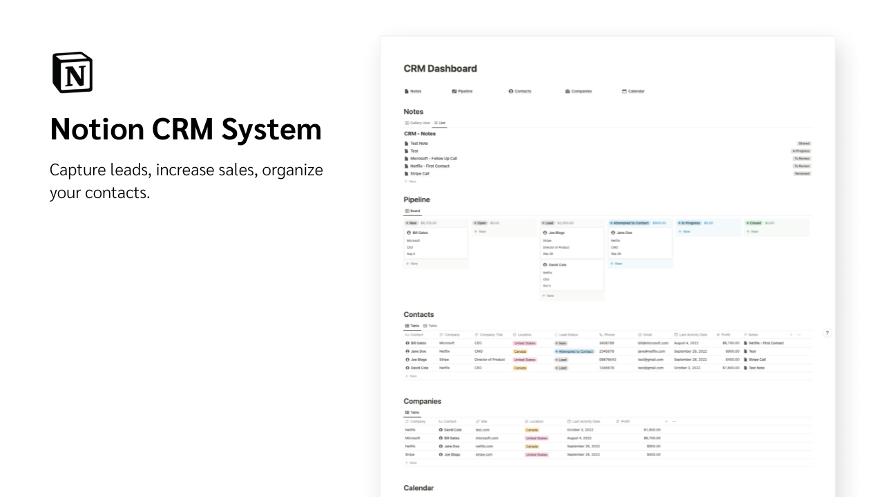 Notion CRM System | Prototion | Buy Notion Template