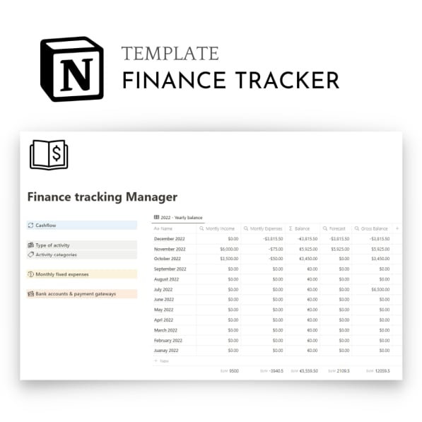 Finance tracker tool | Prototion | Buy Notion Template Finance tracker tool | Prototion | Buy Notion Template